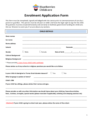 Fillable Online FREE 22+ Enrollment Forms in PDFMS WordExcelFREE 18 ...