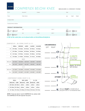 Fillable Online Body Works Compression - Sigvaris Compreflex Below Knee ...
