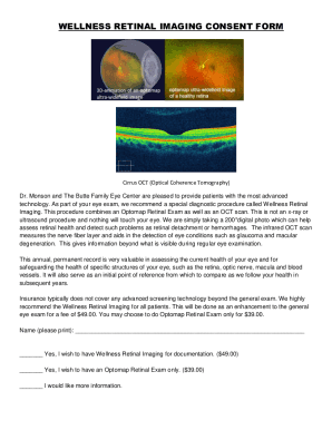 Fillable Online WELLNESS RETINAL IMAGING CONSENT FORM - Butte Family ...