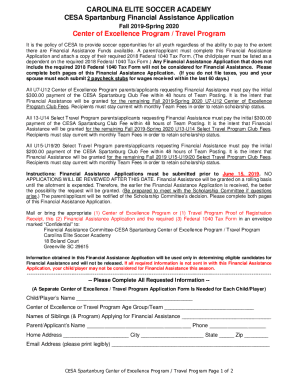 Fillable Online 2019 CESA Spartanburg Center of Excellence-Travel ...