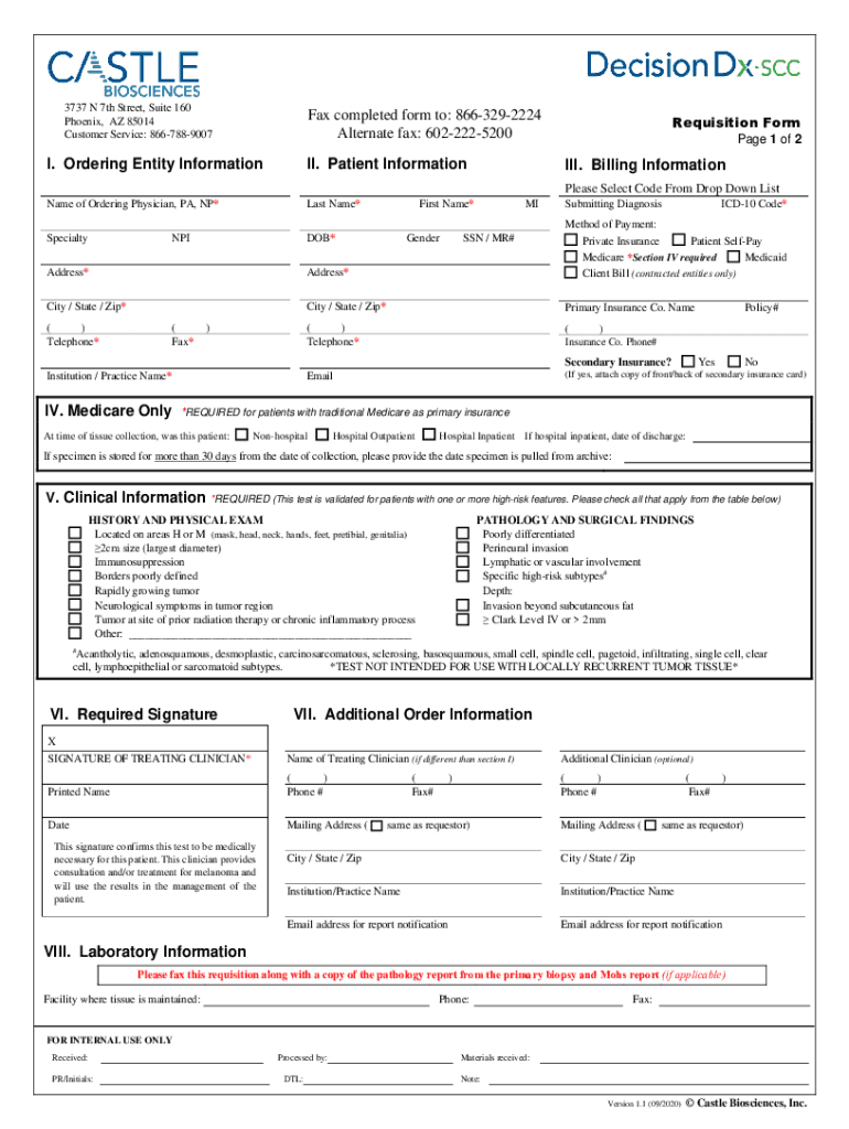 Fillable Online I. Ordering Entity Information II. Patient Information ...