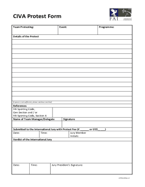 Fillable Online CIVA Protest Form Fax Email Print - pdfFiller