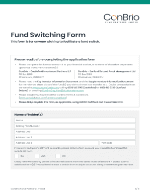Fillable Online Fund Switching Form Fax Email Print - pdfFiller