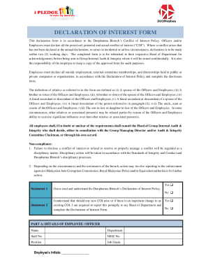 Fillable Online Declaration of Interest Form 24012020.docx Fax Email Print - pdfFiller