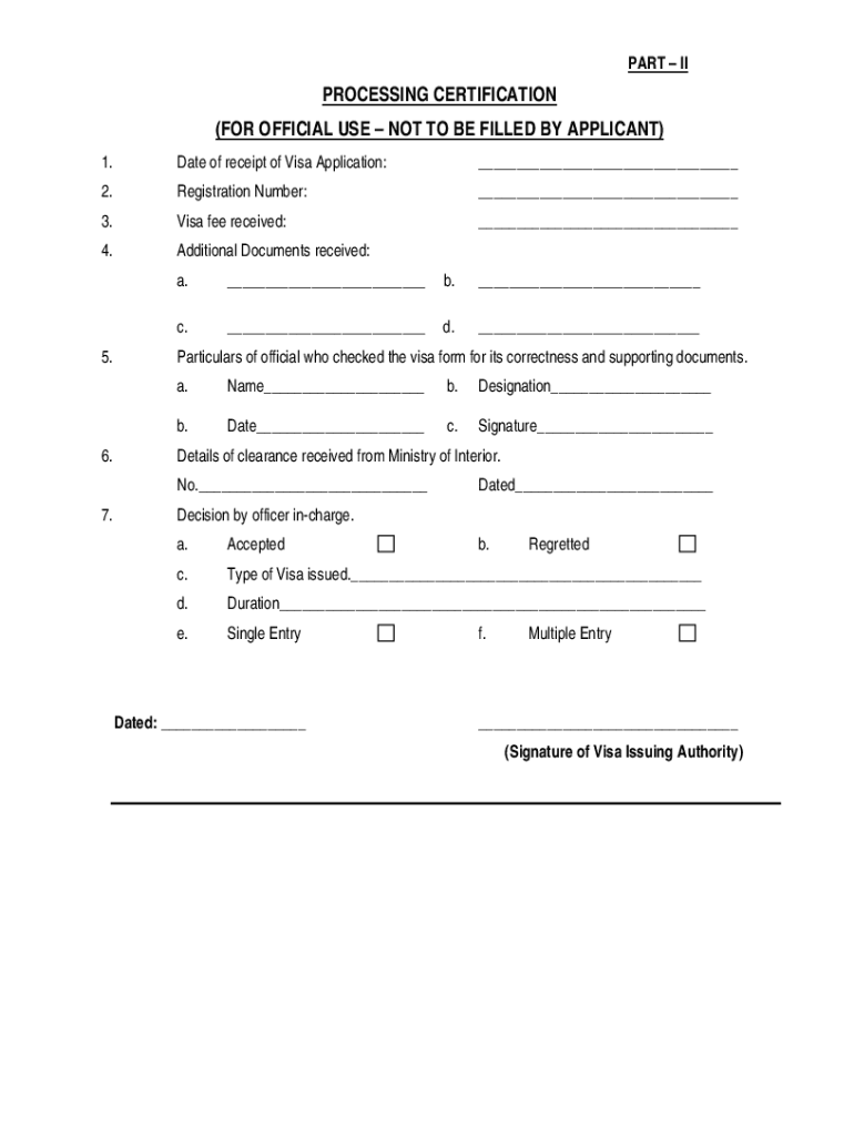 Fillable Online GOVERNMENT OF PAKISTAN VISA APPLICATION FORM Fax Email ...