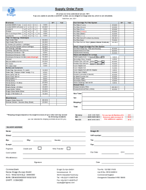 Fillable Online Supply Order Form - enagic.com Fax Email Print - pdfFiller