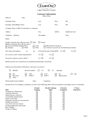 Fillable Online CONTRACTOR COMPETENCY CHECKLIST - examonebrooklyn.com ...