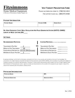 Fillable Online Fitzsimmons RESPIRATORY DME ORDER FORM Home Medical ...