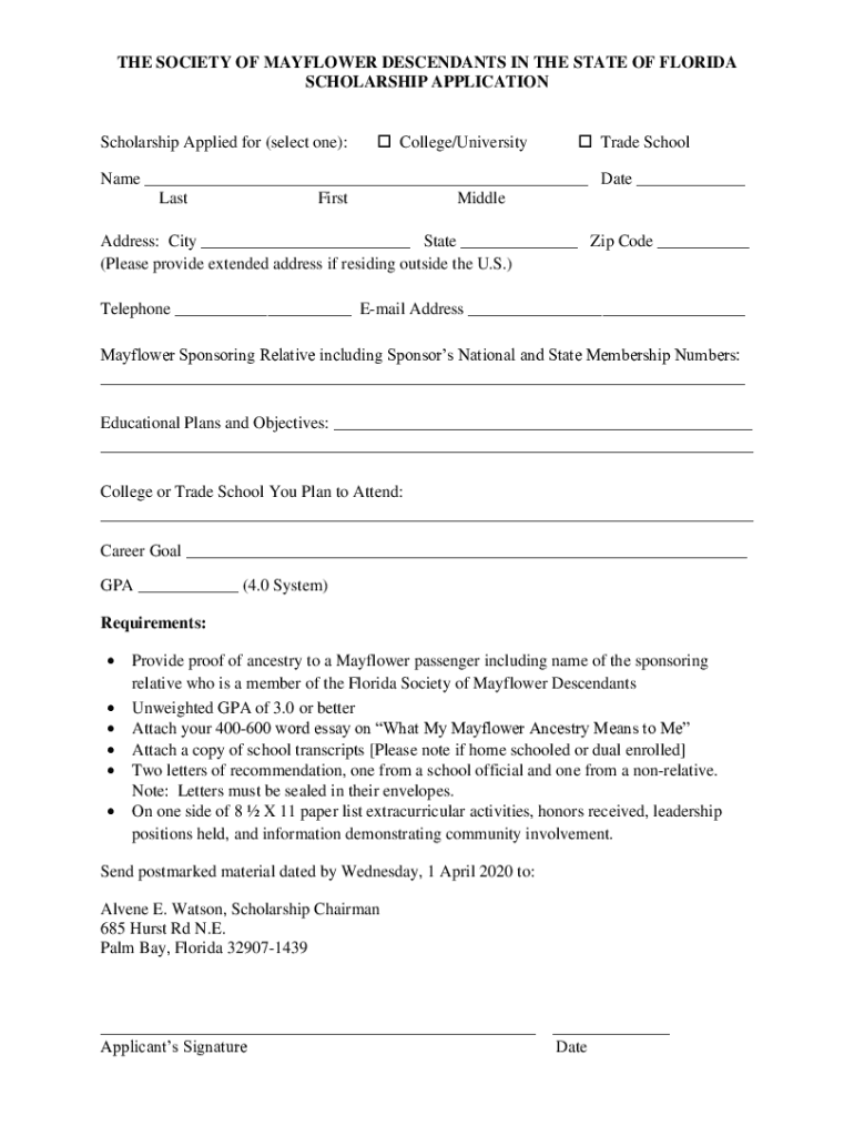 Fillable Online Preliminary Review Form - The Mayflower ...