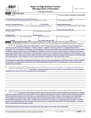 Fillable Online Form 8937 (Rev. December 2017) - Fury Gold Mines Fax ...