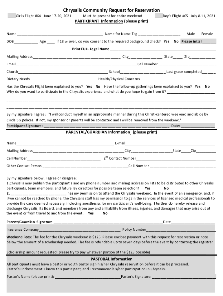 Fillable Online COLUMBUS INDIANA CHRYSALIS COMMUNITY Fax Email Print - pdfFiller