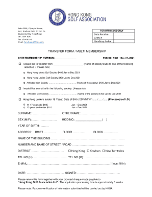 Fillable Online GHIN MEMBERSHIP NUMBER: Fax Email Print - pdfFiller