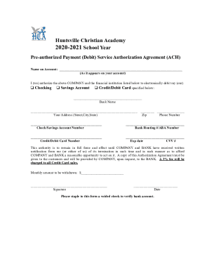 Fillable Online SF5510: Authorization Agreement for Preauthorized ...