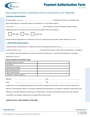 Fillable Online Payment Authorization Form - i3 International Fax Email ...