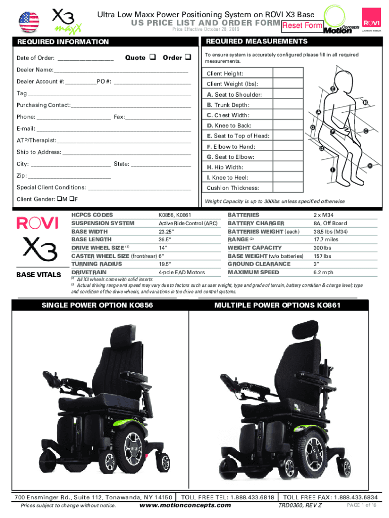 Fillable Online Ultra Low Maxx Power Positioning System on ROVI X3 Base US ... Fax Email Print ...