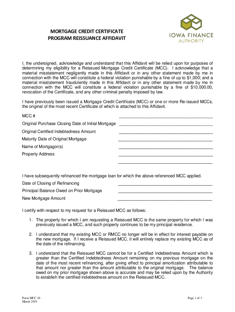 Fillable Online Federal Register :: Reissuance of Mortgage Credit ...