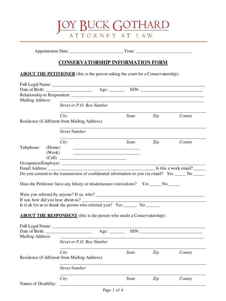 Fillable Online GC-110(P) Petition for Appointment of Temporary ...