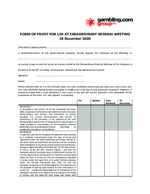 Fillable Online Proxy Form - Sample Template to Fill out - Word and ...