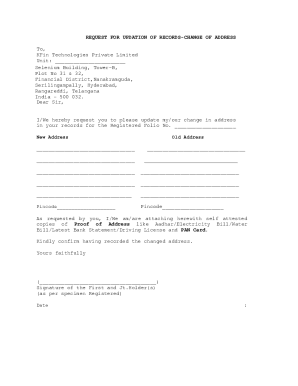 Fillable Online REQUEST FOR UPDATION OF RECORDS-CHANGE OF BANK MANDATE ...
