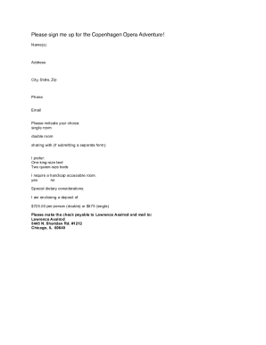 Fillable Online Copenhagen Opera Registration Form Fax Email Print ...