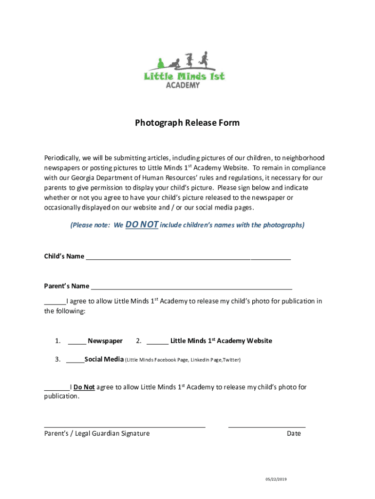 Fillable Online Free Photo Release Forms - WordPDFeFormsFree Photo ...