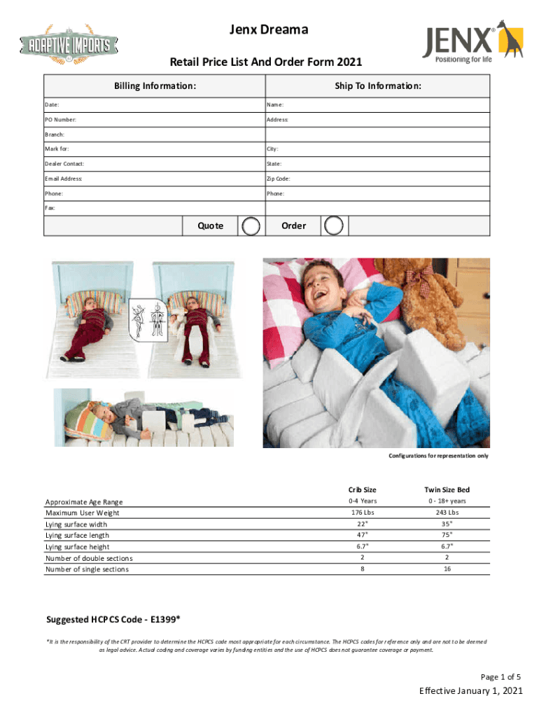 Fillable Online Jenx Dreama24-Hour Positioning SystemOrder Form. Jenx ...