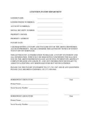 Fillable Online Payoff.authorization Fax Email Print - pdfFiller