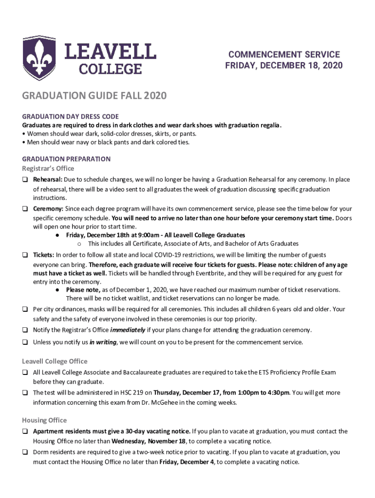 Fillable Online Graduation and Commencement Dress Code Fax Email Print ...