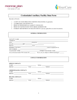 Fillable Online Credentialed Ancillary Facility Data Form.docx Fax Email Print - pdfFiller