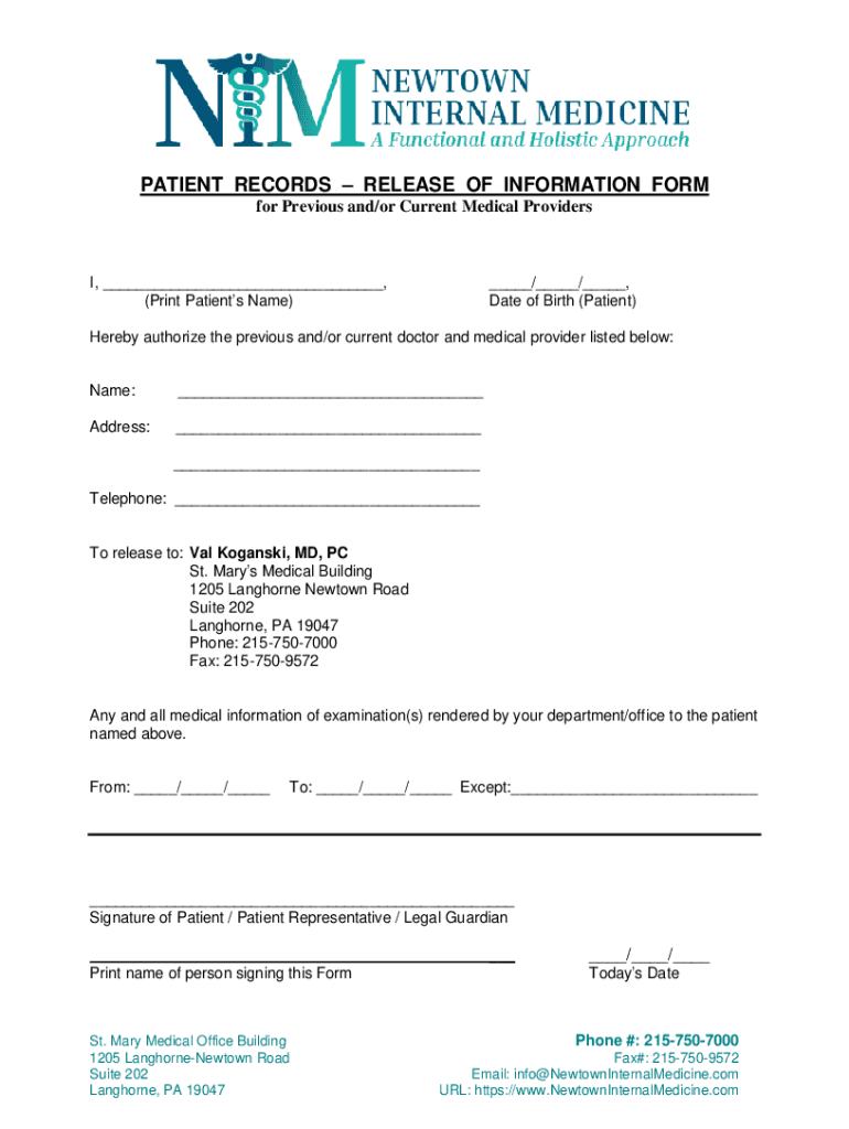 Fillable Online Medical Records Release FormCreate a Request for ...20 ...