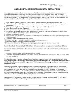 Fillable Online Obeid Dental Extraction Consent Form.docx Fax Email ...