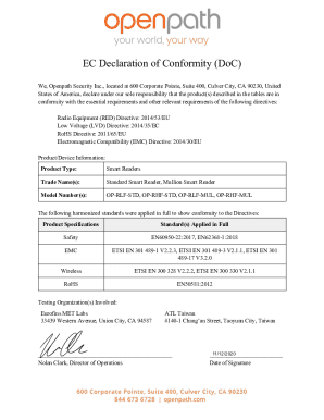 Fillable Online The EC Declaration of Conformity (CE)The EC Declaration ...