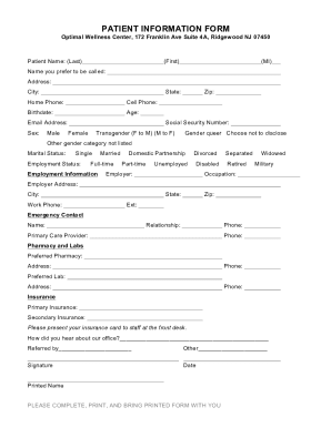Fillable Online New Patient Information form-v2.docx Fax Email Print ...