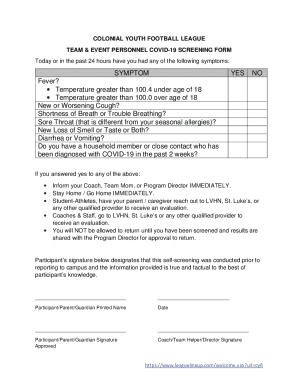 Fillable Online CYFL Return to Play Plan Fax Email Print - pdfFiller