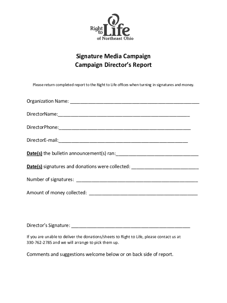 Fillable Online Director's Report Form Fax Email Print - pdfFiller