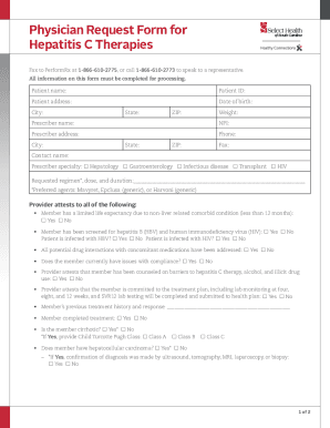 Fillable Online Select Health South Carolina - Physician Request Form ...