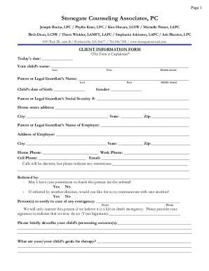 Fillable Online Child Client Info Form.docx Fax Email Print - pdfFiller