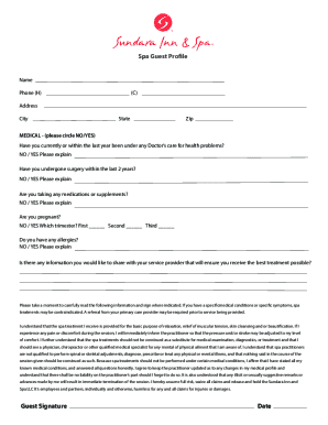 Fillable Online spa-intake-form Fax Email Print - pdfFiller