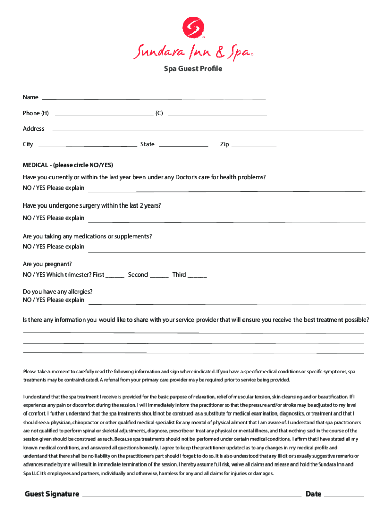Fillable Online spa-intake-form Fax Email Print - pdfFiller