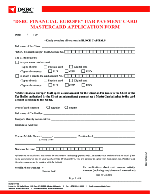 Fillable Online DSBC-Card-Opening-Form Fax Email Print - pdfFiller