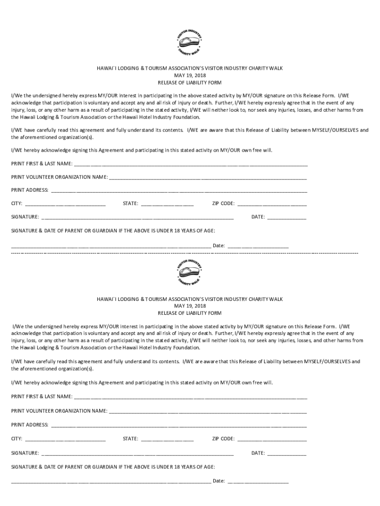 Fillable Online Visitor Industry Charity Walk helping to raise funds ...