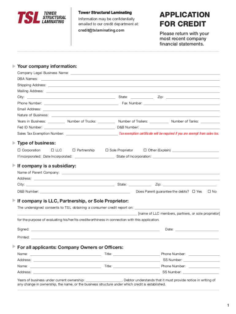 Fillable Online Tower Structural Laminating APPLICATION Information may be ... Fax Email Print ...