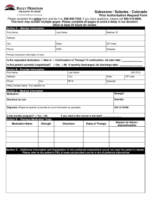 Fillable Online / (Colorado) Prior Authorization Form - Community Plan ...