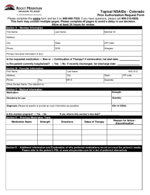 Fillable Online Topical NSAIDs - Colorado Prior Authorization Request ...