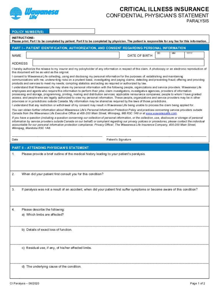 Fillable Online Part II to be completed by physician Fax Email Print ...