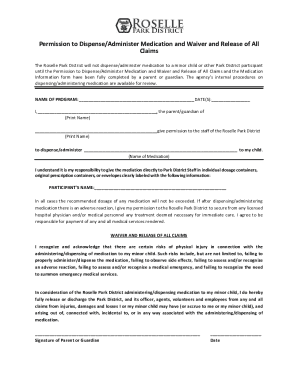 Fillable Online Permission Dispense Medication Waiver Form 6.06 Fax ...