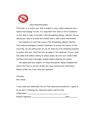 Fillable Online Notification Letter to Parents for Various Situations ...