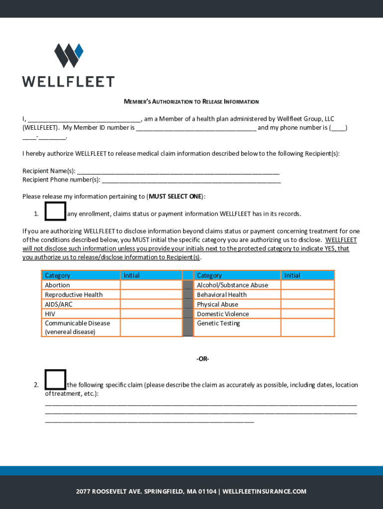 Fillable Online MEMBER S AUTHORIZATION TO RELEASE INFORMATION Fax Email ...