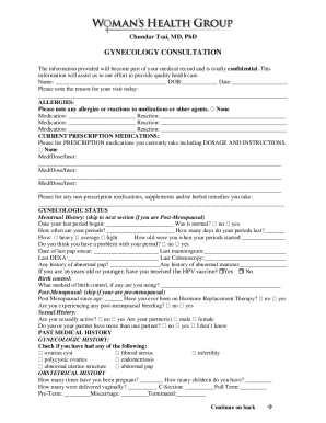 Fillable Online Gynecology Consultation. Consultation Form Fax Email ...