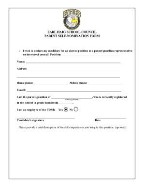 Fillable Online Election Self-nomination form Fax Email Print - pdfFiller